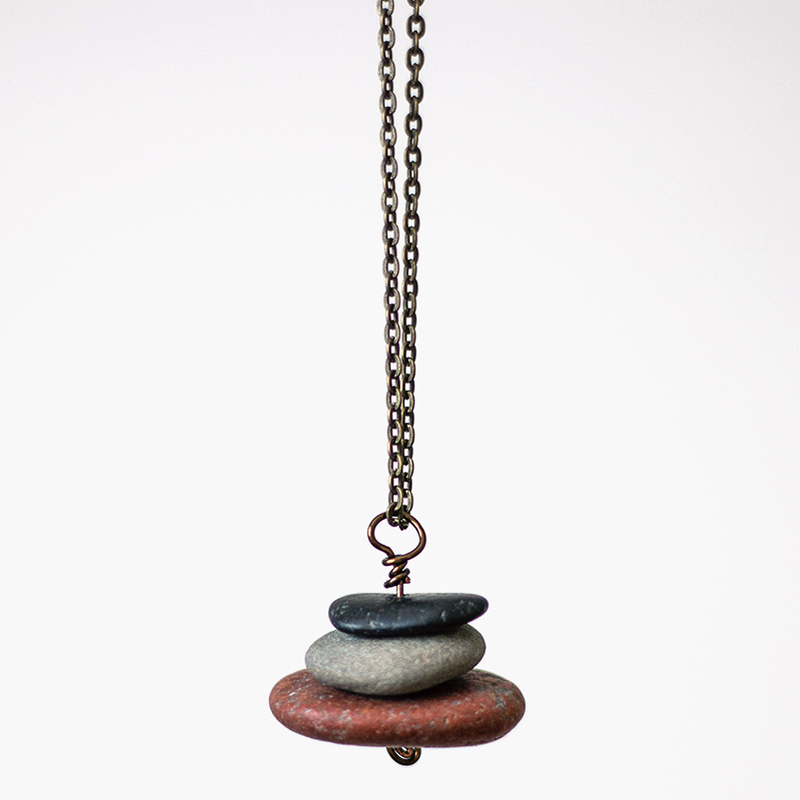 Lake Michigan Stacked Stone Necklace | Great Lakes Rock Shop